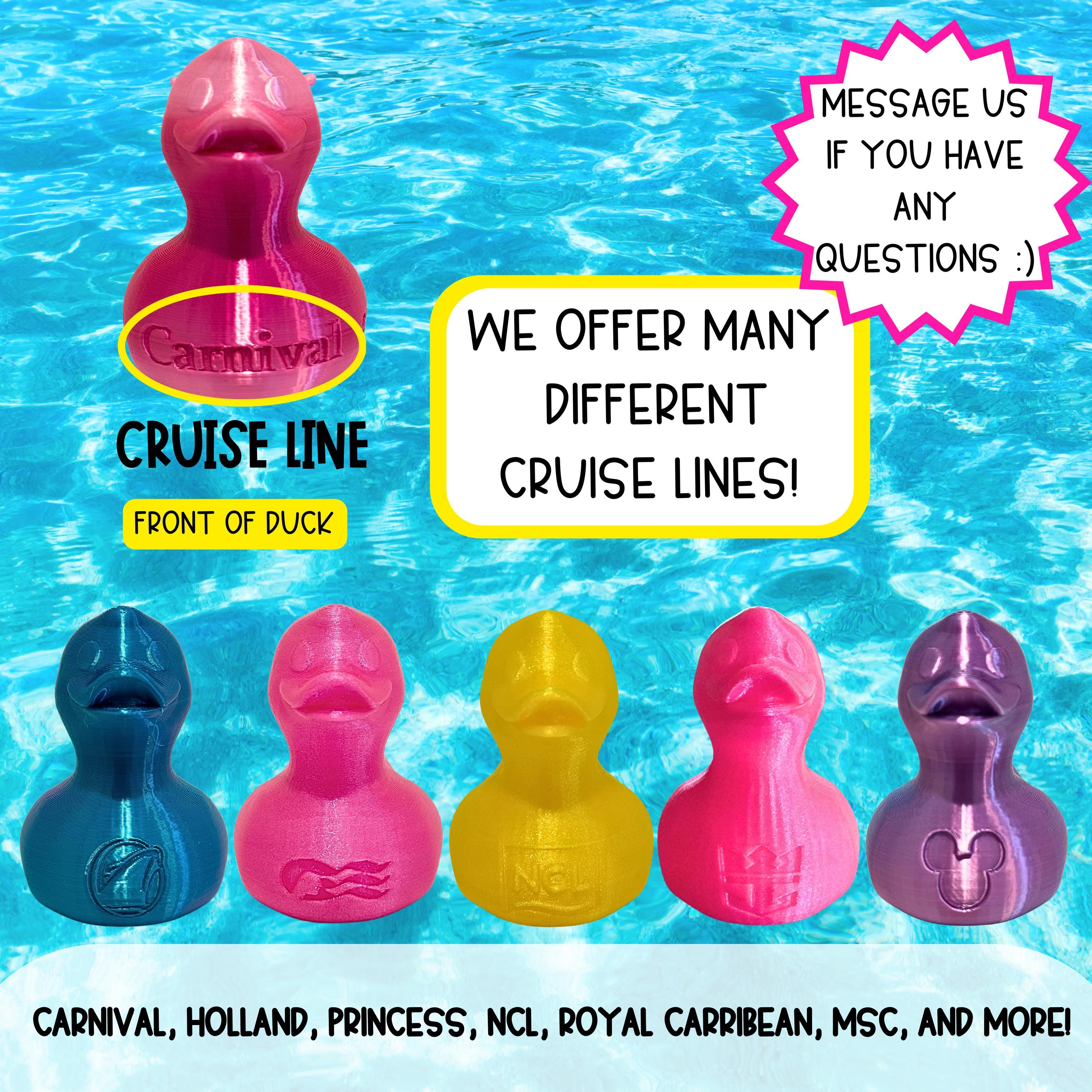 Custom 3D Printed Cruise Ducks, Carnival, Princess, NCL, Royal, More ...