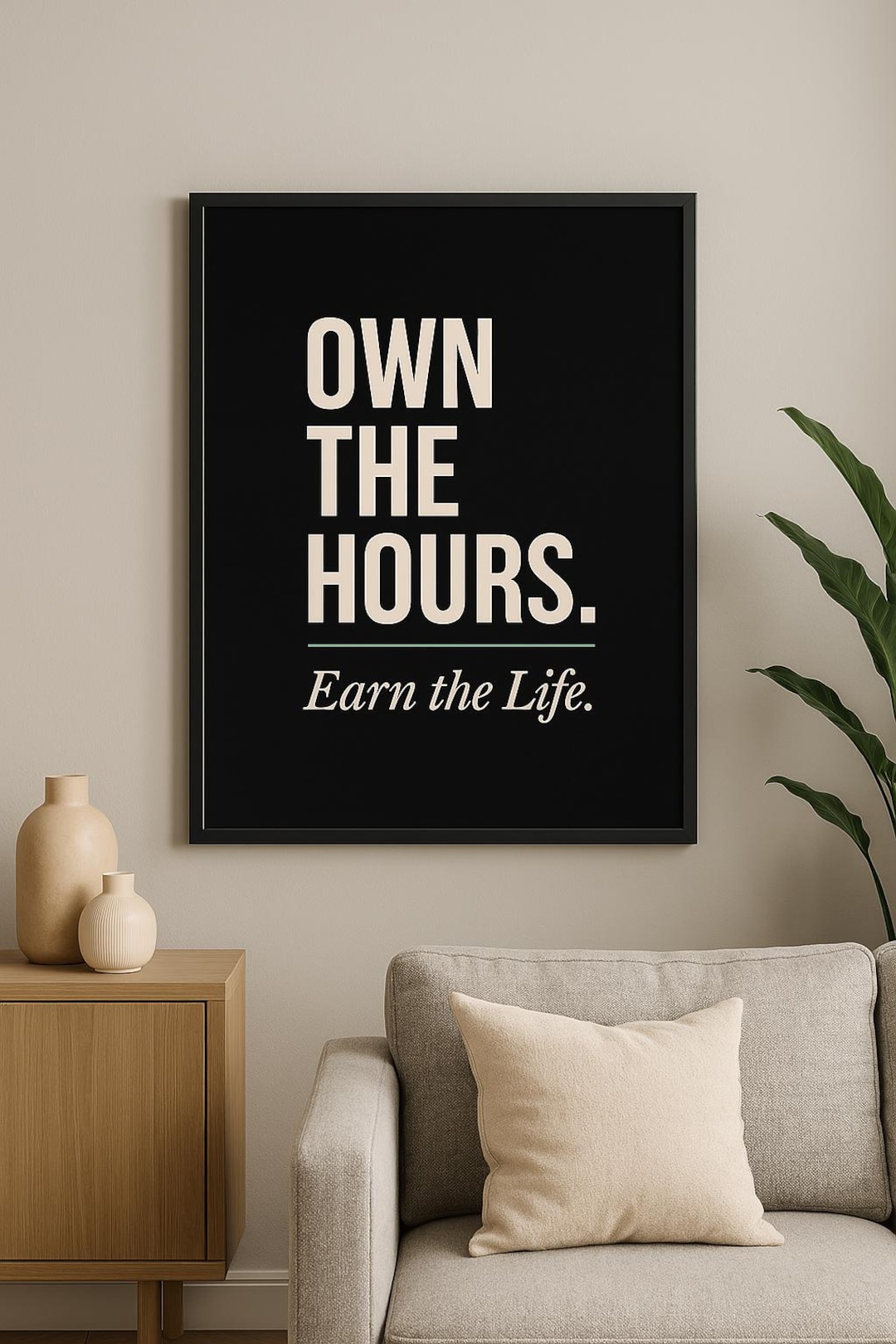 Own the Hours – Motivational Digital Poster | Hustle Wall Art Printable ...