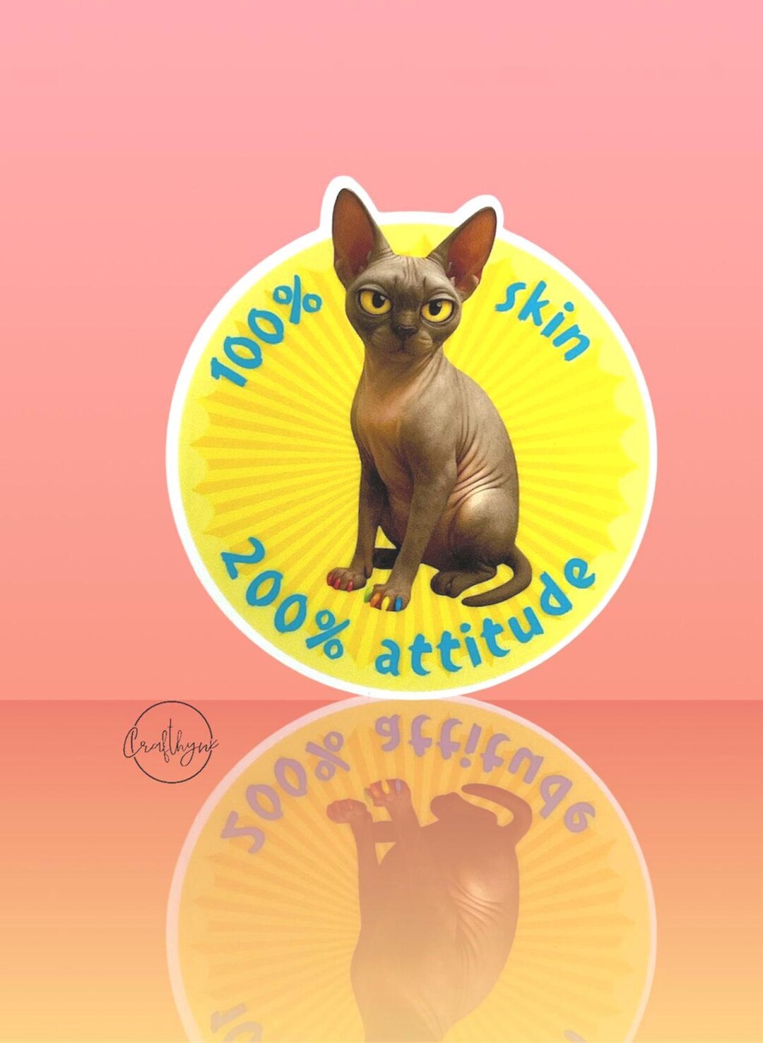Sphynx Sticker 3''x3'' - Etsy