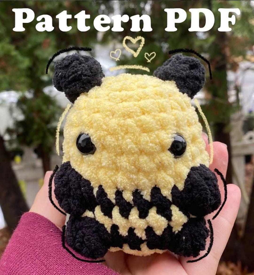 Mini Bee Crochet Pattern, No Sew Crochet Pattern, Bumble Bee, Chubby ...