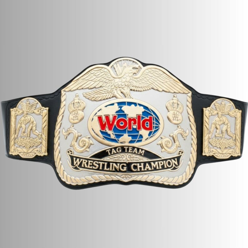 Custom Tag Team Championship Belt, Alloy Plates, Leather Strap - Etsy