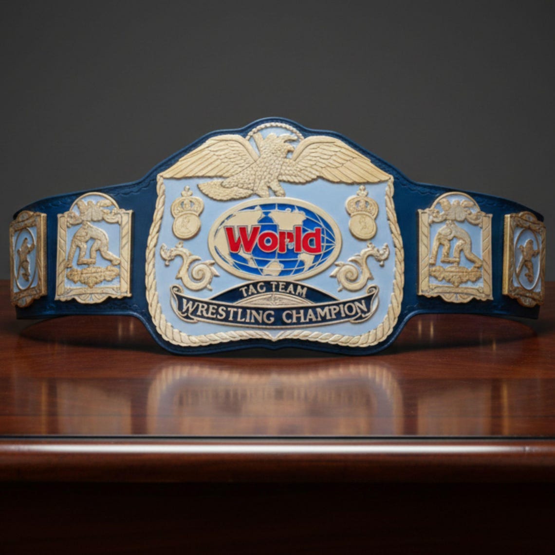 Custom Tag Team Championship Belt, Alloy Plates, Leather Strap - Etsy
