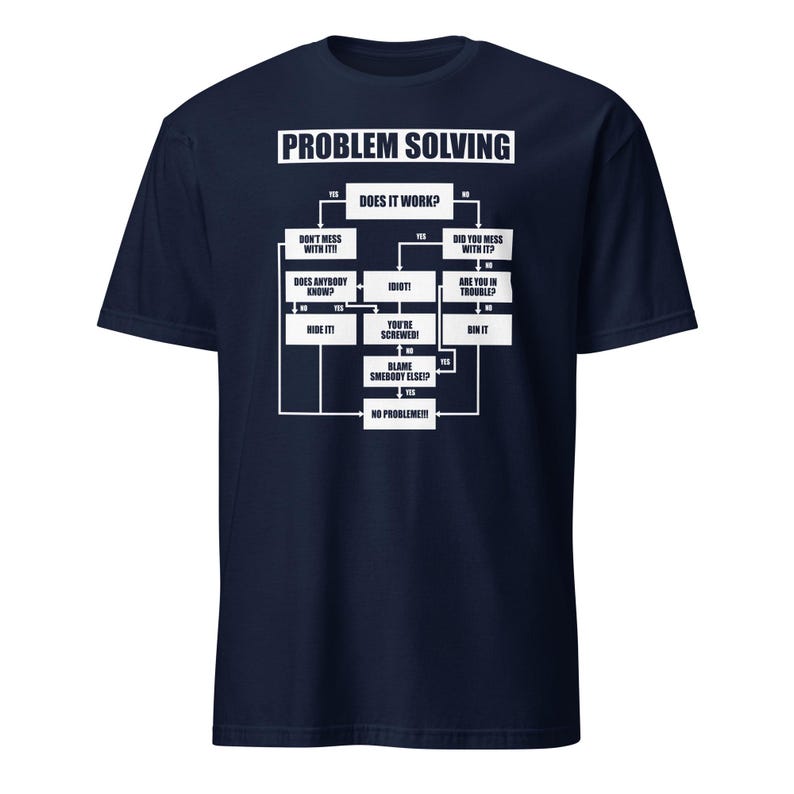 Problem Solving Chart - Flow Chart Geek Nerd Funny Gift T-shirt - Etsy