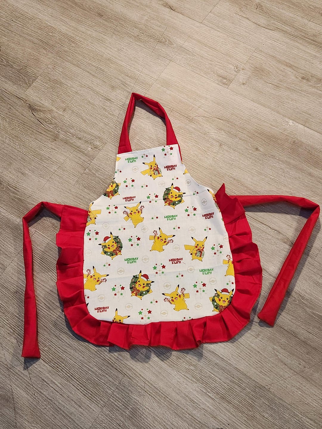 Red Pikachu Pokemon Girl's Christmas Apron - Etsy