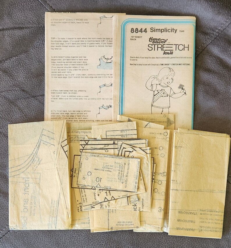 Vintage 1978 Simplicity Sewing Pattern. 8844. Toddlers' Pullover Top ...