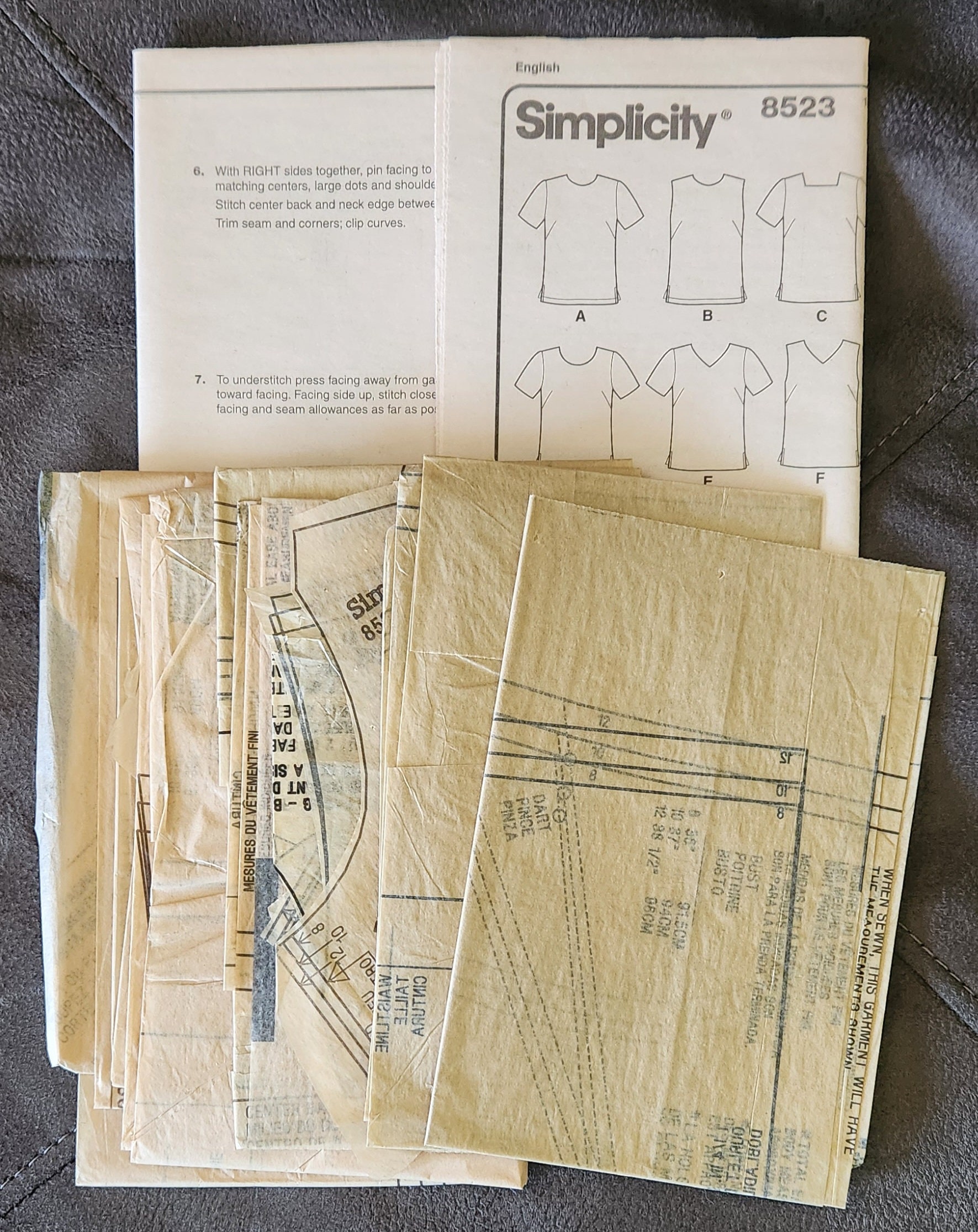 Vintage 1998 Simplicity Sewing Pattern 8523 for Misses' Set of Tops ...