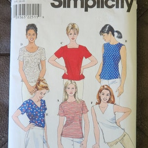 Vintage 1998 Simplicity Sewing Pattern #8523 for Misses' Set of Tops ...