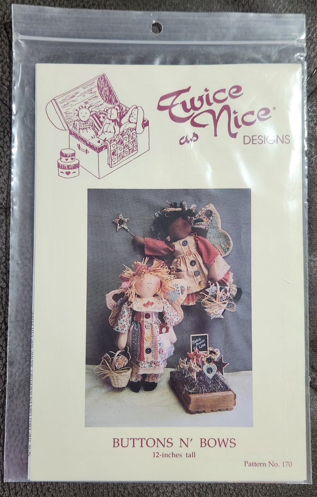 Vintage 1992 Sewing Pattern for Buttons N' Bows 12 Inch Doll.uncut ...