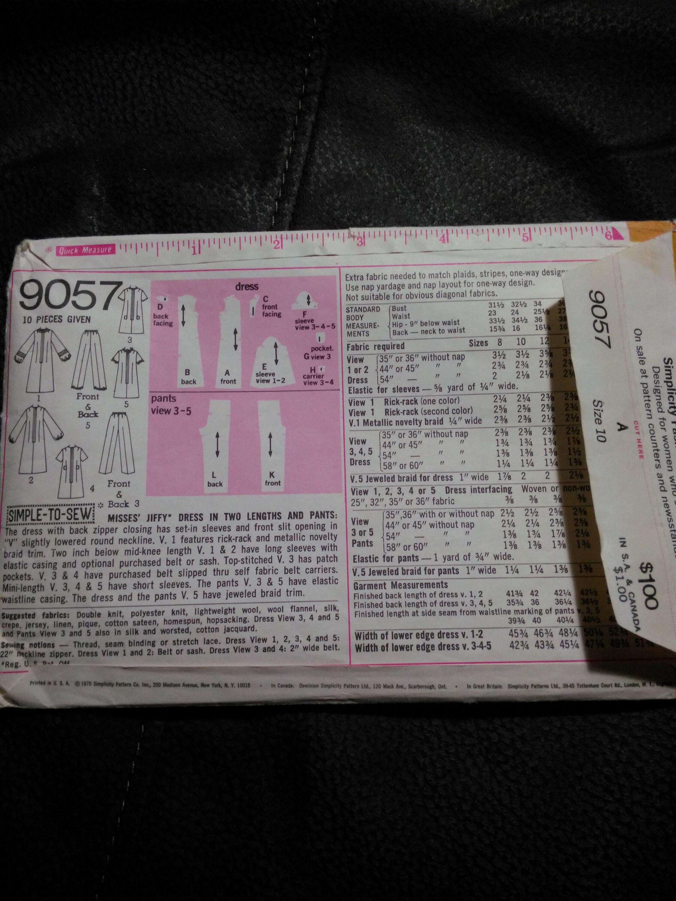 Vintage 1970 Simplicity jiffy pattern 9057 misses' - Etsy.de