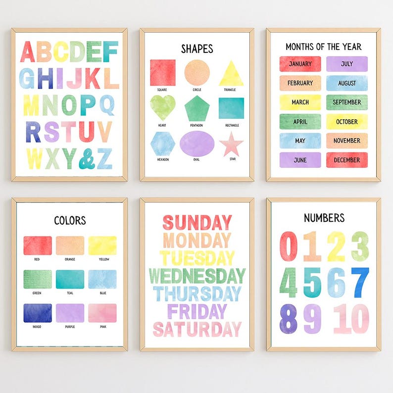 Shapes Wall Art Digital Download | Kids Room Educational Poster ...