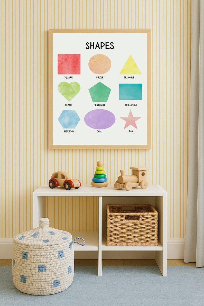 Shapes Wall Art Digital Download | Kids Room Educational Poster ...