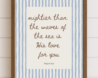 Psalm 93:4 Scripture Wall Art – "mightier Than the Waves" Bible Verse ...
