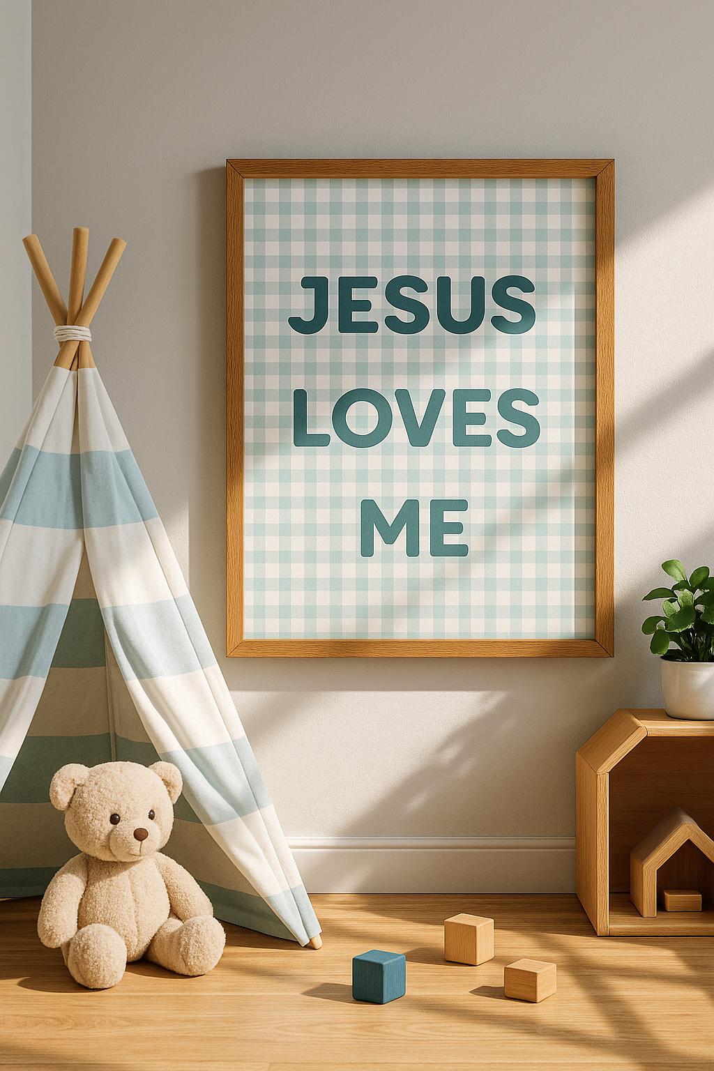 Jesus Loves Me Christian Kids Digital Wall Art - Etsy