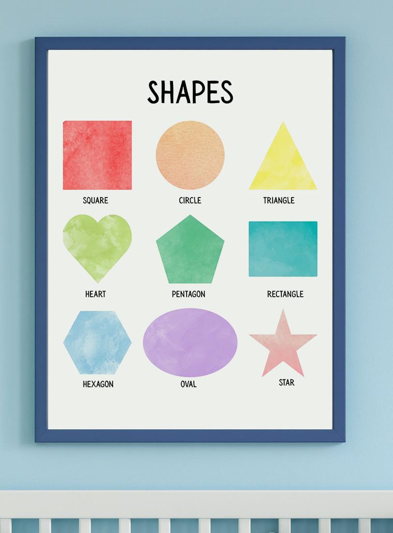 Colorful Educational Wall Art Bundle | Alphabet, Numbers, Shapes ...