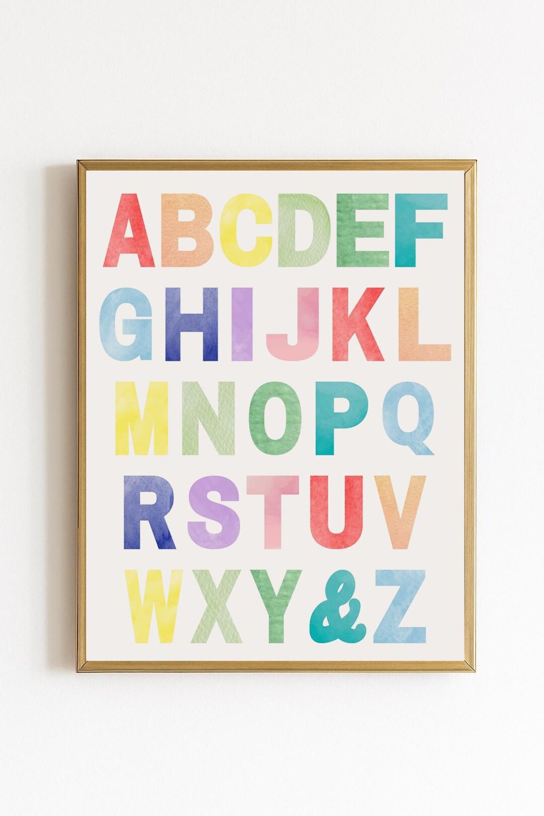 Watercolor Alphabet Wall Art Digital Download | Printable Playroomdecor ...