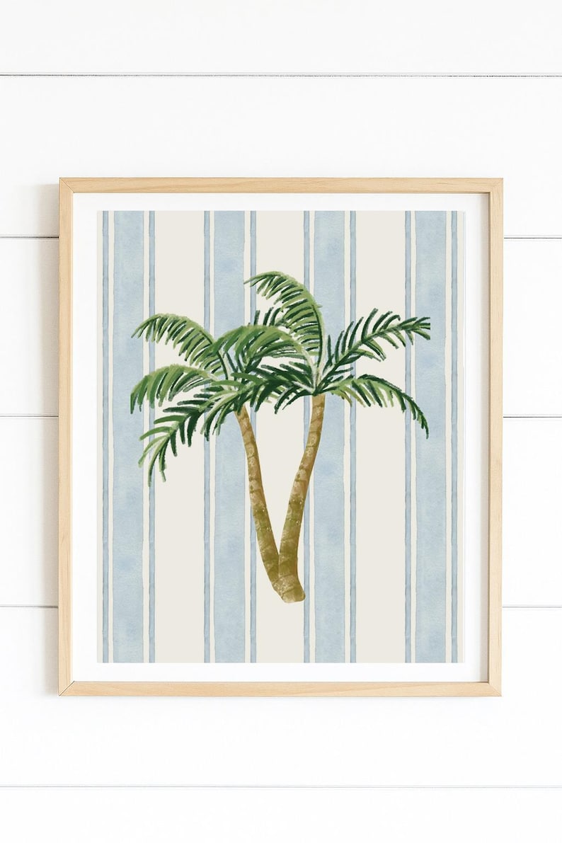 Palm Tree Art Print – Tropical Wall Art, Coastal Decor, Beach House ...