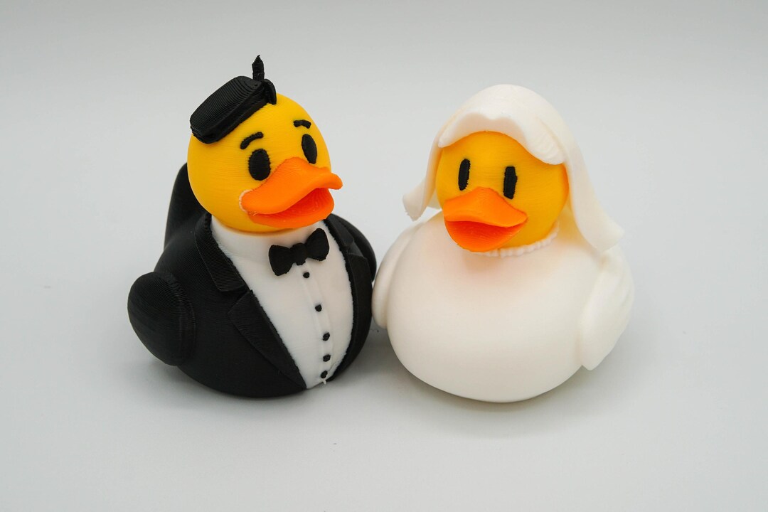 Bride and Groom Ducks: 3D Printed Jeep Ducking Wedding Cake Topper - Etsy