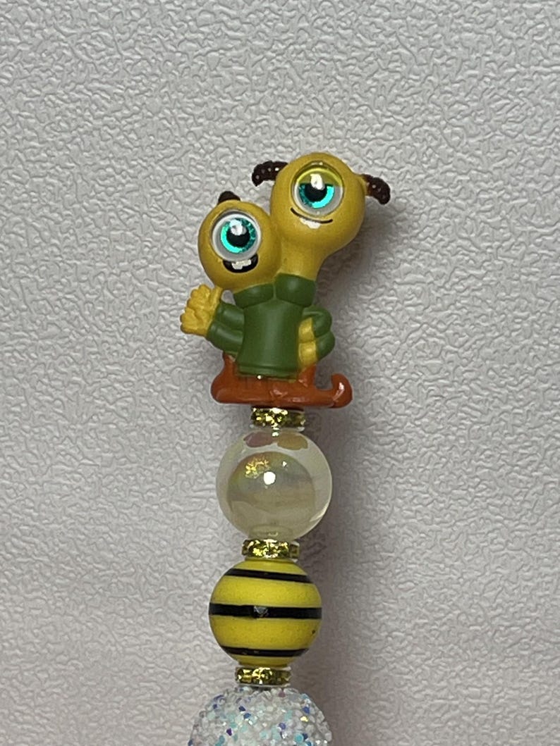 Monsters Inc. Inspired Beaded Ballpoint Pen, With Disney Doorable ...