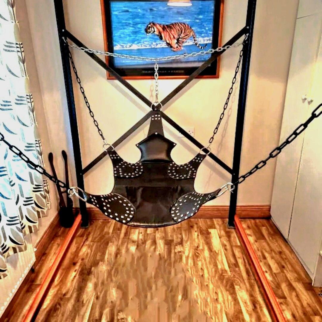 Exclusive Original Leather Sex Swing And Sling For Couples Sex Play Leather Bondage Sex Swing