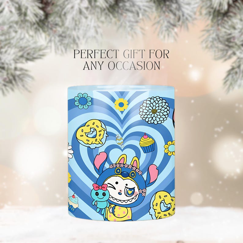 Anime Coffee Mug - Kawaii Ceramic Cup With Whimsical Animal Art ...