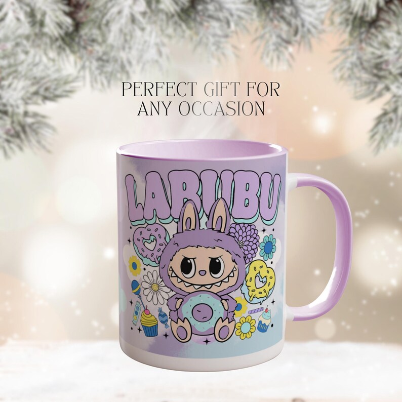 Kawaii Labubu Ceramic Coffee Mug: Anime Style, Pastel Tones - Etsy ...