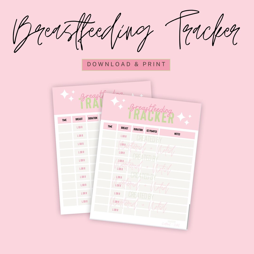 Printable Breastfeeding Tracker Baby Feeding Log Nursing Schedule ...