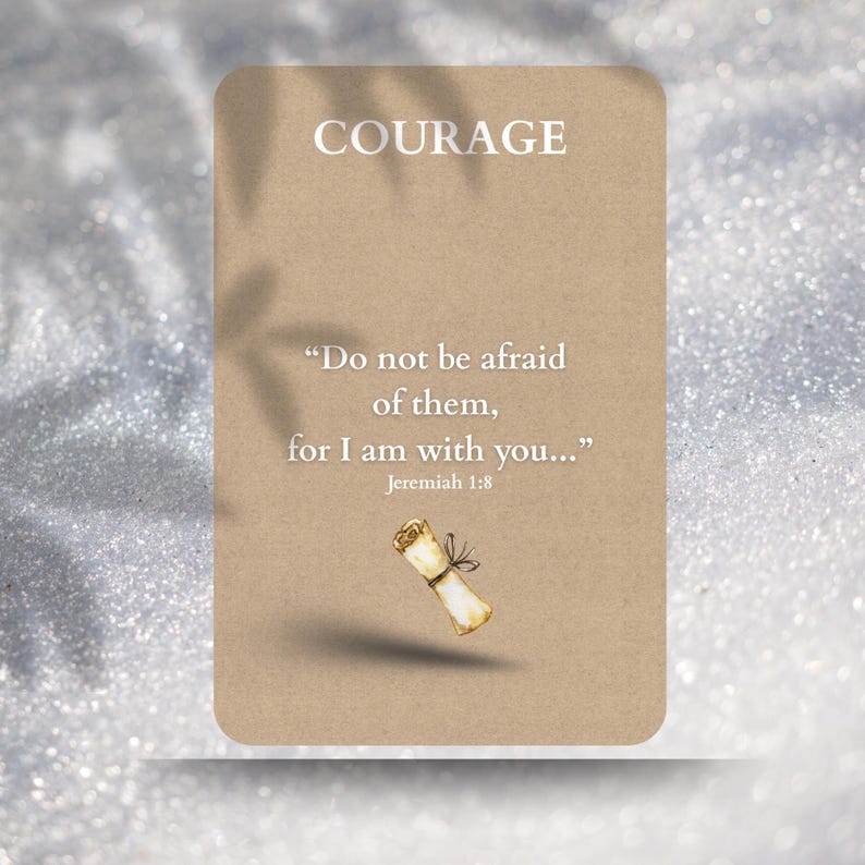 Courage Bible Verse Cards | Printable Christian Mini Deck | Spiritual ...