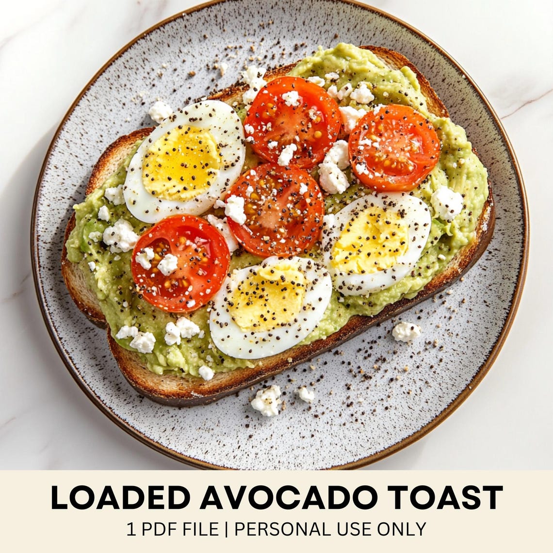 Avocado Toast Recipe | Healthy Lunch Idea | Quick & Easy PDF Recipe - Etsy