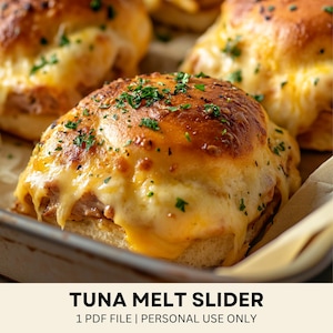 Tuna Melt Sliders Recipe | Cheesy Baked Lunch | Easy Meal Prep PDF - Etsy