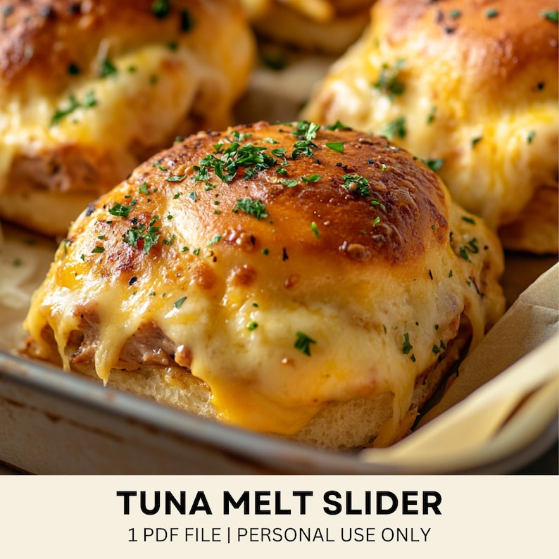 Tuna Melt Sliders Recipe | Cheesy Baked Lunch | Easy Meal Prep PDF - Etsy