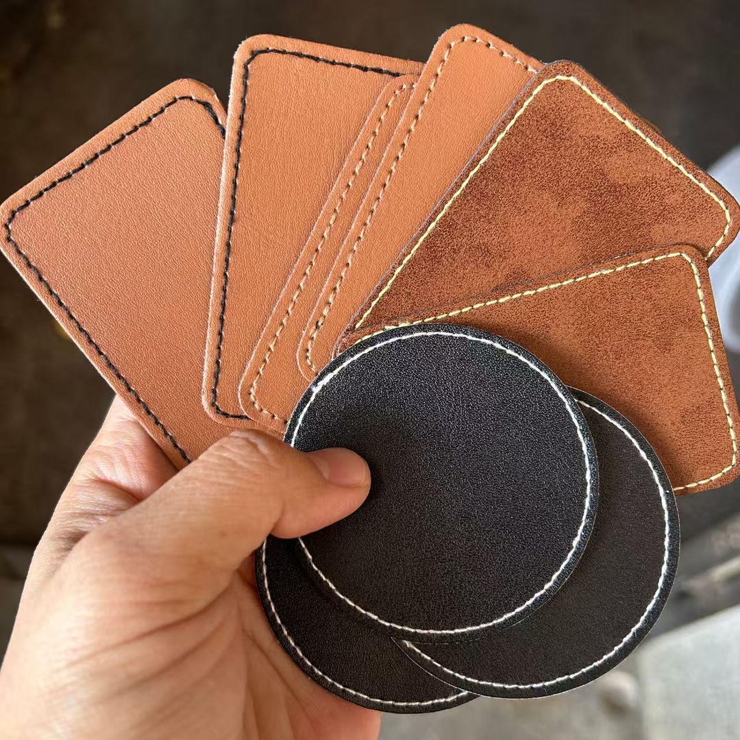 Blank Leather Hat Patches, Rectangle Laserable Leatherette Patch With ...