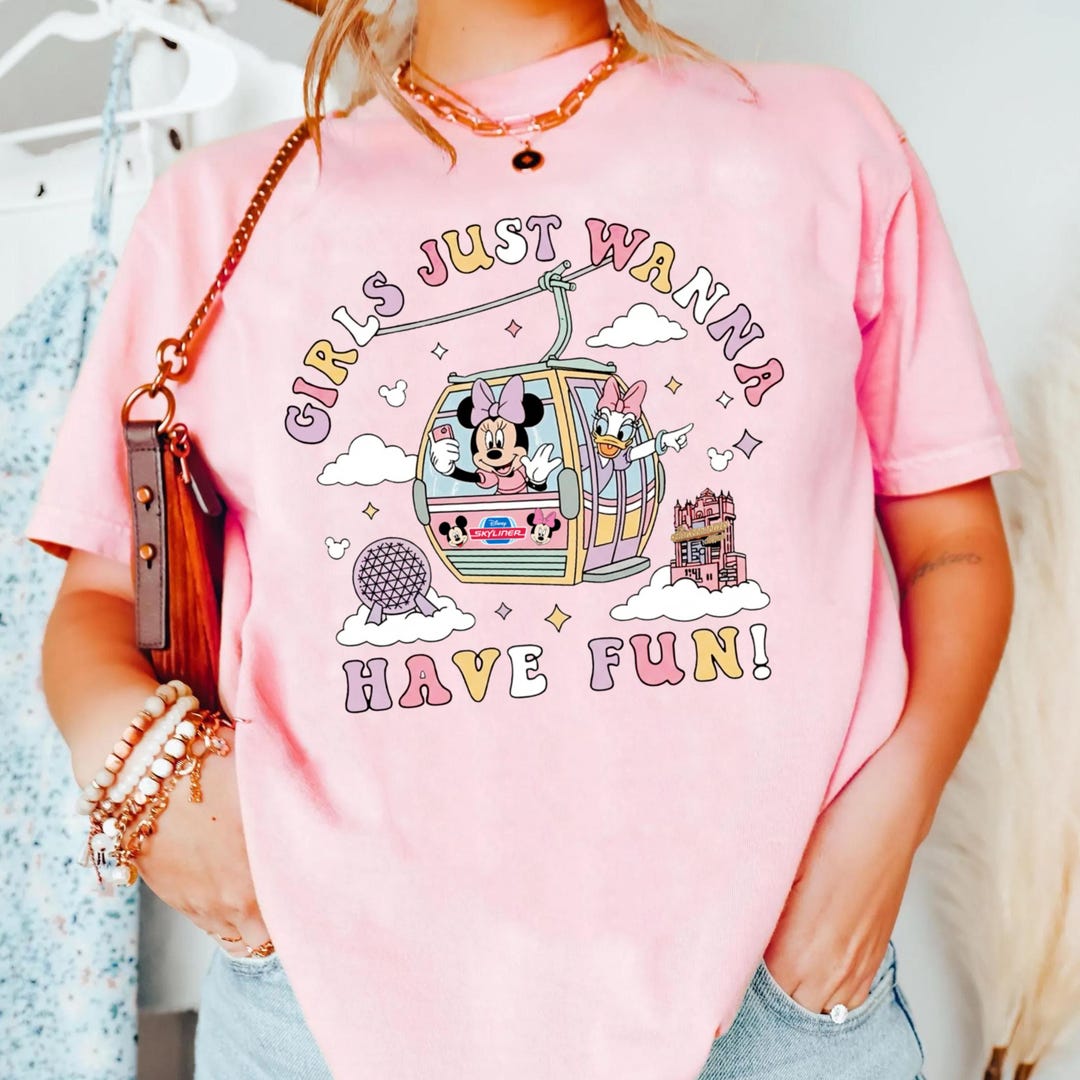 Disney Skyliner Minnie Daisy Shirt, Girl Just Wanna Have Fun, Disney ...