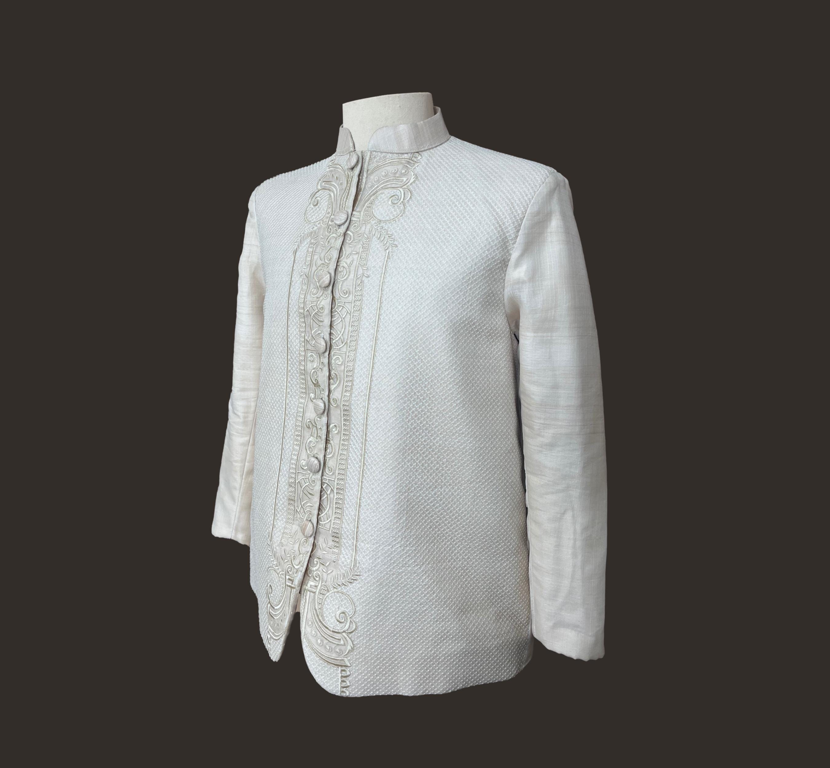 Calado Embroidered Barong Tagalog Coat: Piña Cocoon Fabric - Etsy
