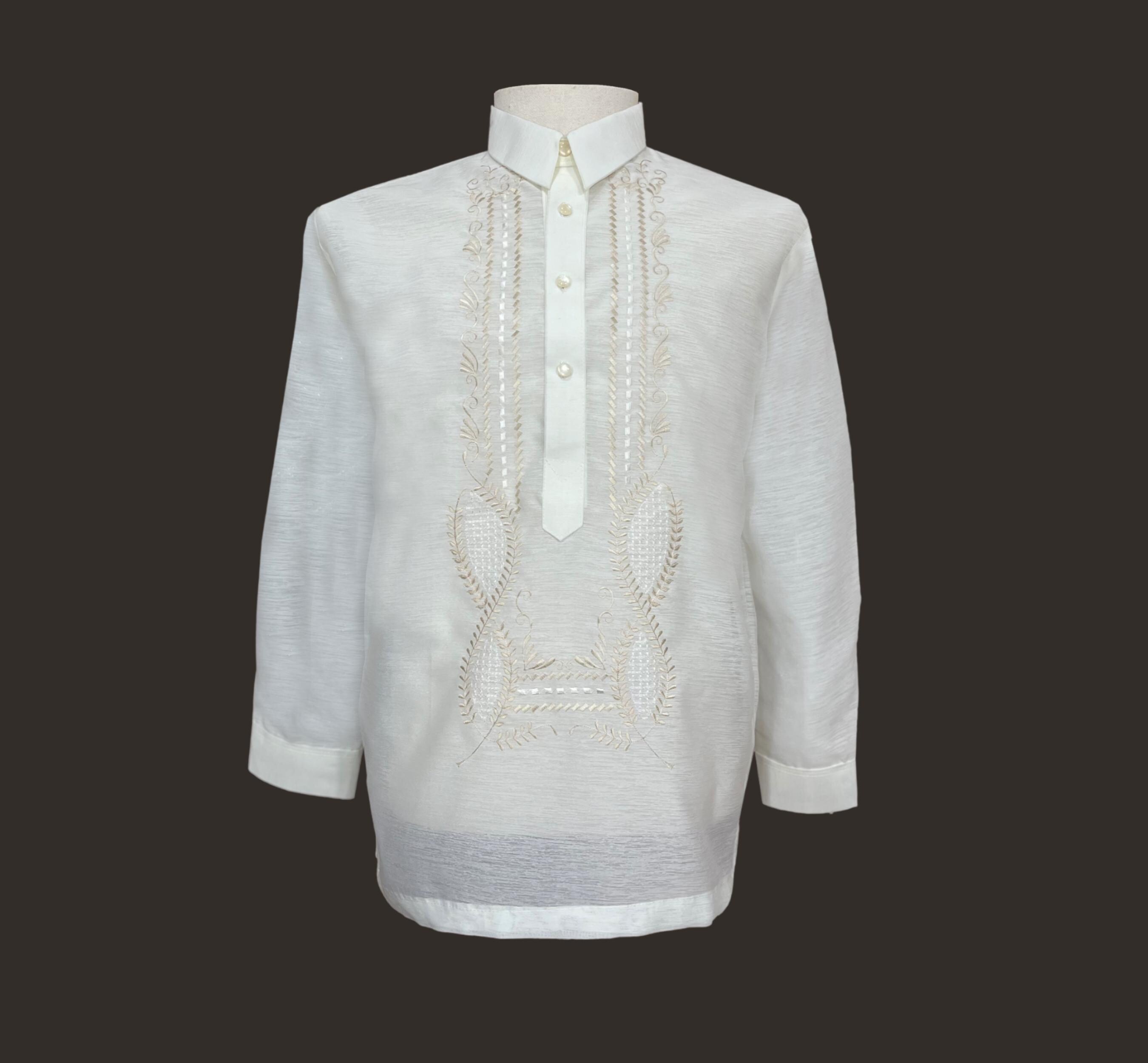 Golden Embroidered Barong Tagalog: Filipino Cultural Attire - Etsy