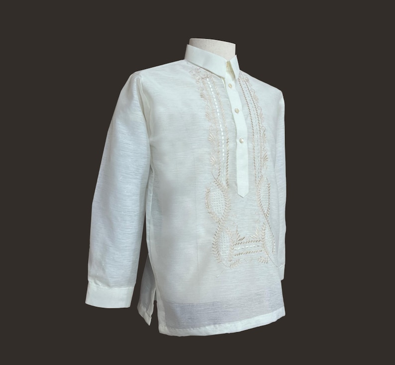 Golden Embroidered Barong Tagalog: Filipino Cultural Attire - Etsy