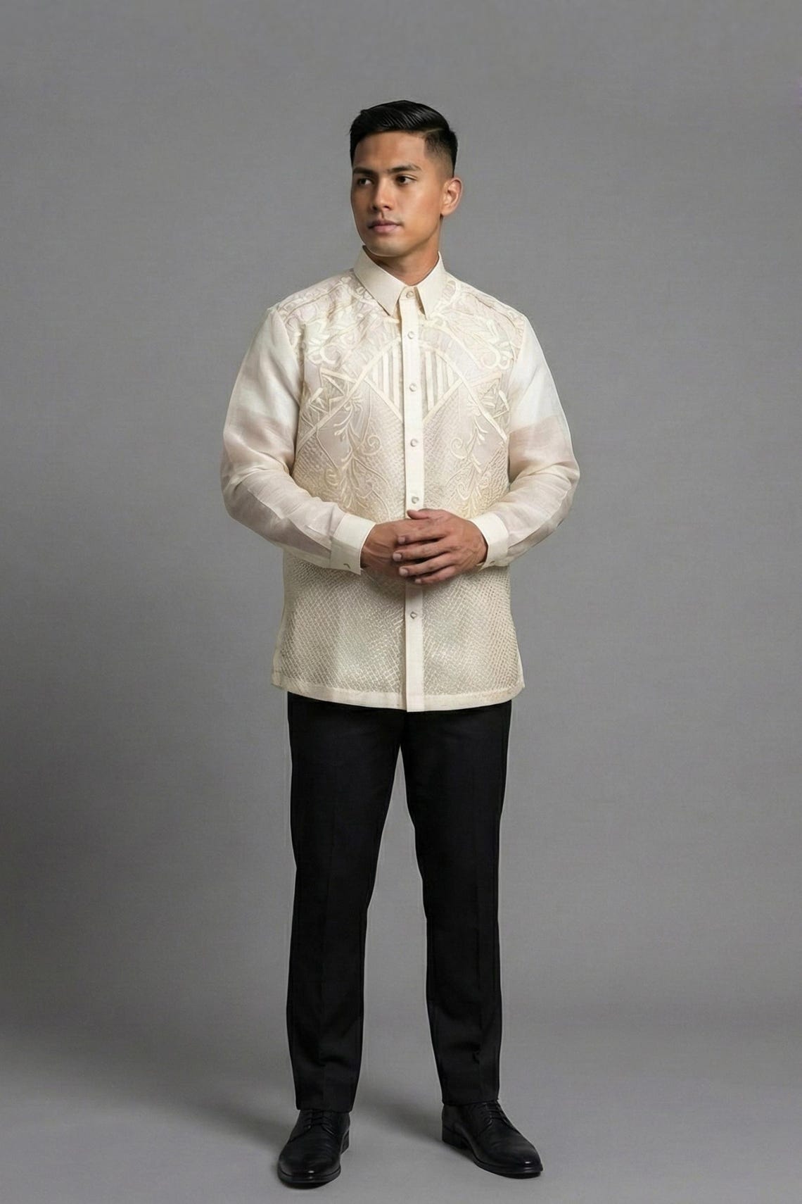Calado Embroidered Cocoon Barong Tagalog: Filipino Formal Wear - Etsy