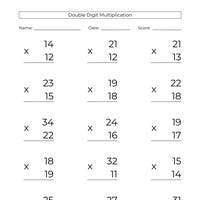 10 Printable Double Digit Multiplication Worksheets: 2-digit Practice ...