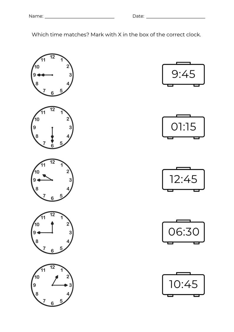 15 Printable Digital Clock Worksheets: Learn to Tell Time - Printable ...