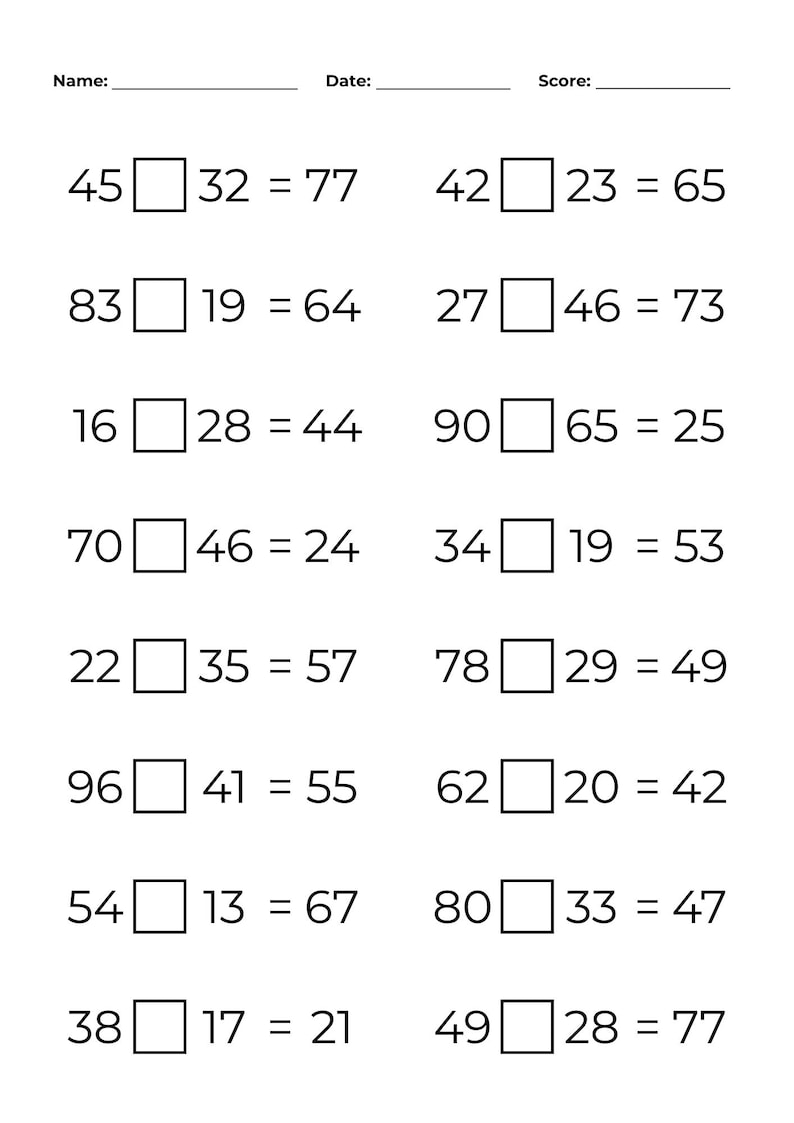 10 Printable Add or Subtract Worksheets – Addition and Subtraction ...