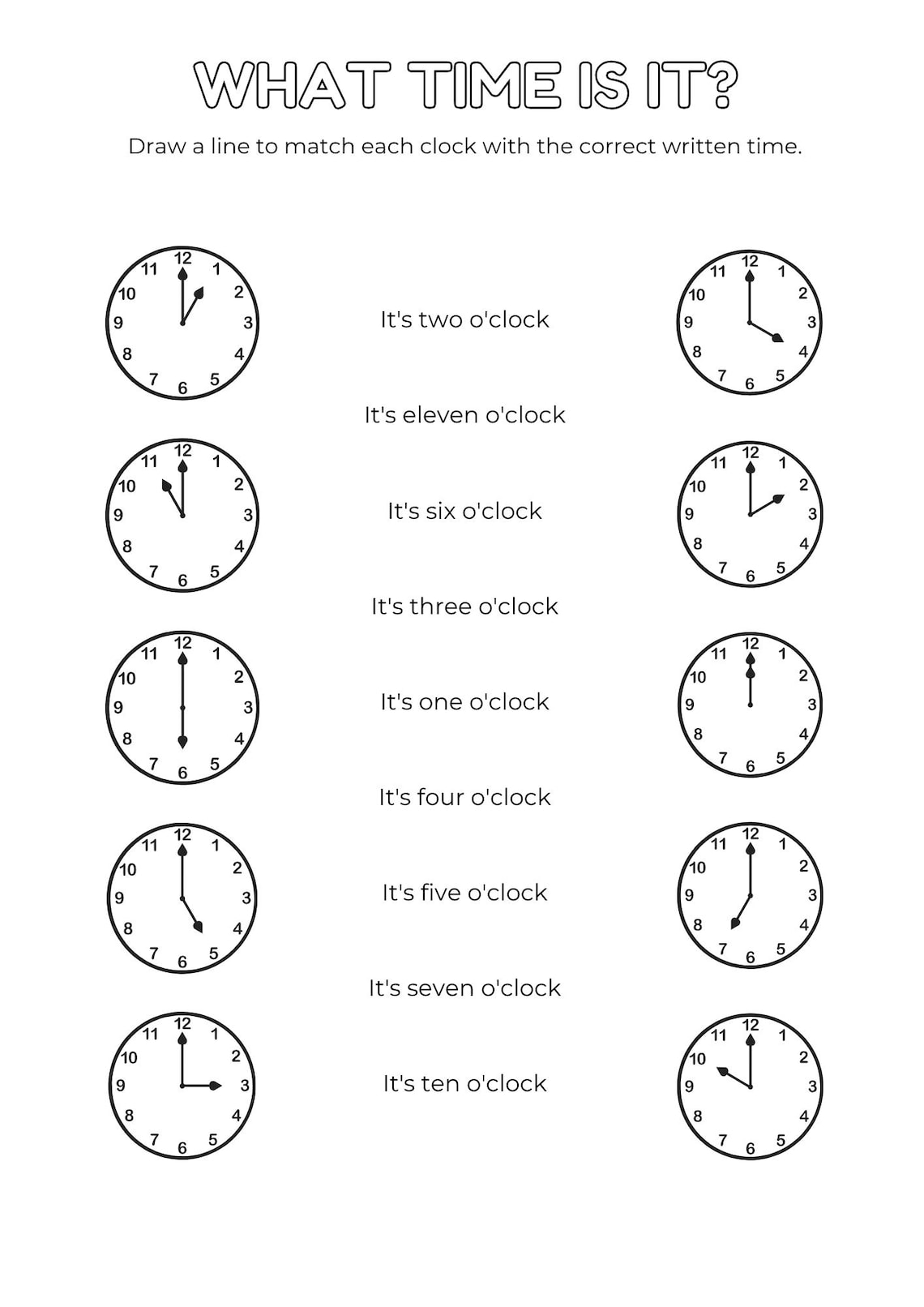 50 Printable Time Telling Worksheets Clock Learning to Tell Time ...