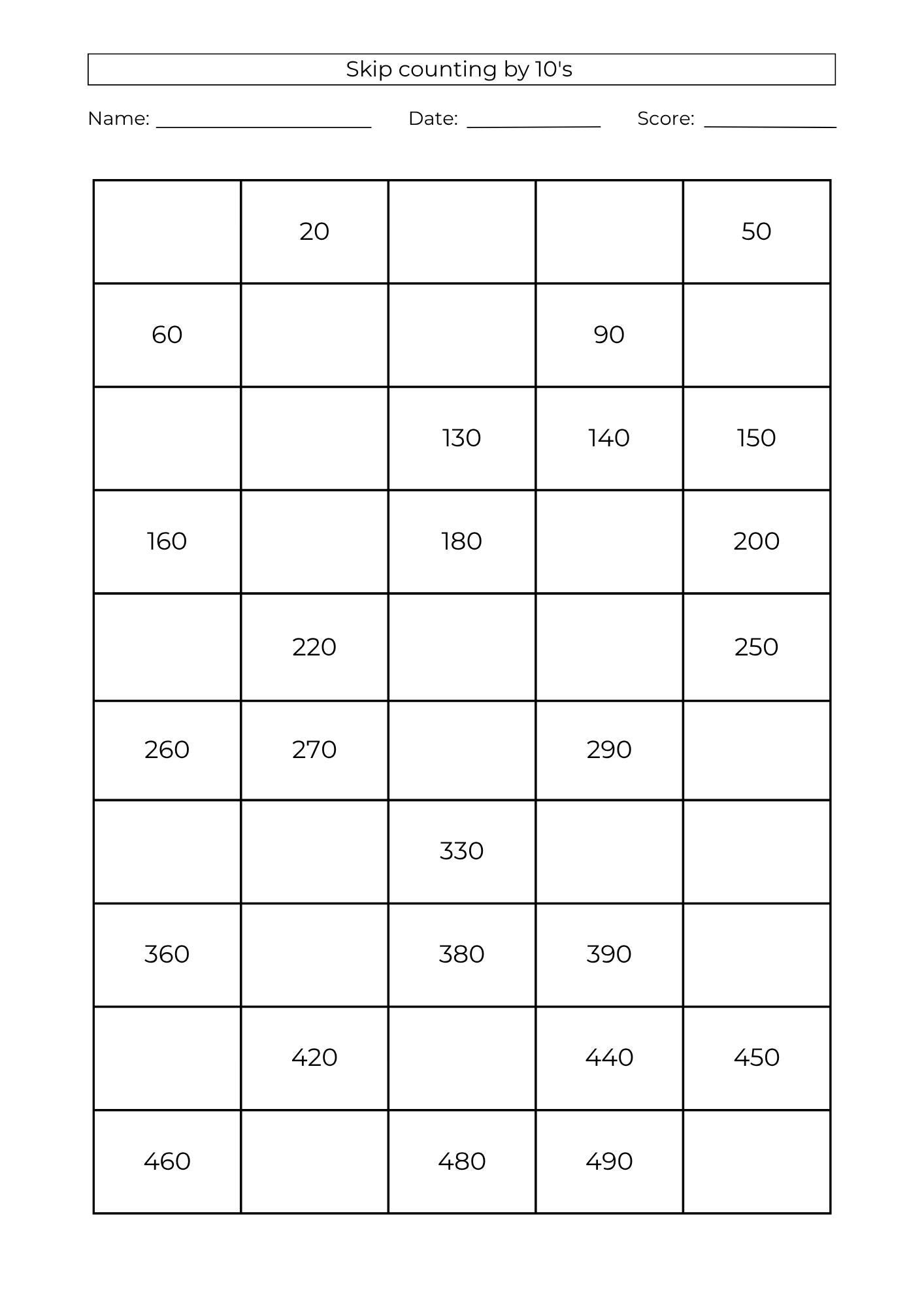 20 Printable Skip Counting Worksheets – Skip Counting by 2, 3, 5, and ...