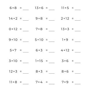 10 Printable Addition to 20 Worksheets: 1st Grade Math Practice (10 ...