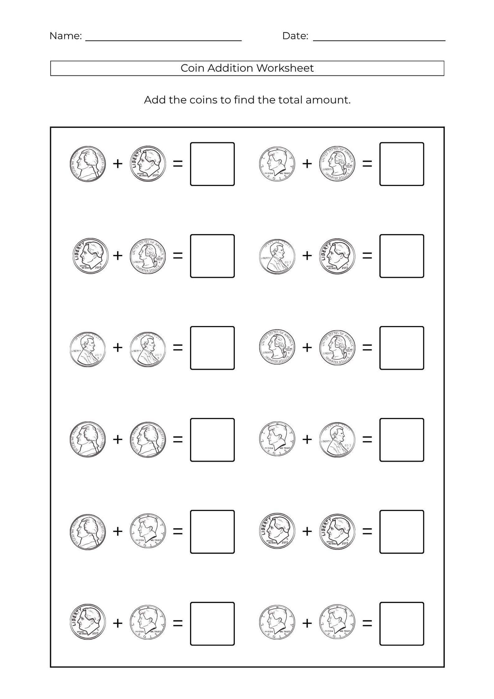 10 Printable Count and Add Money Worksheets Counting Money Addition ...