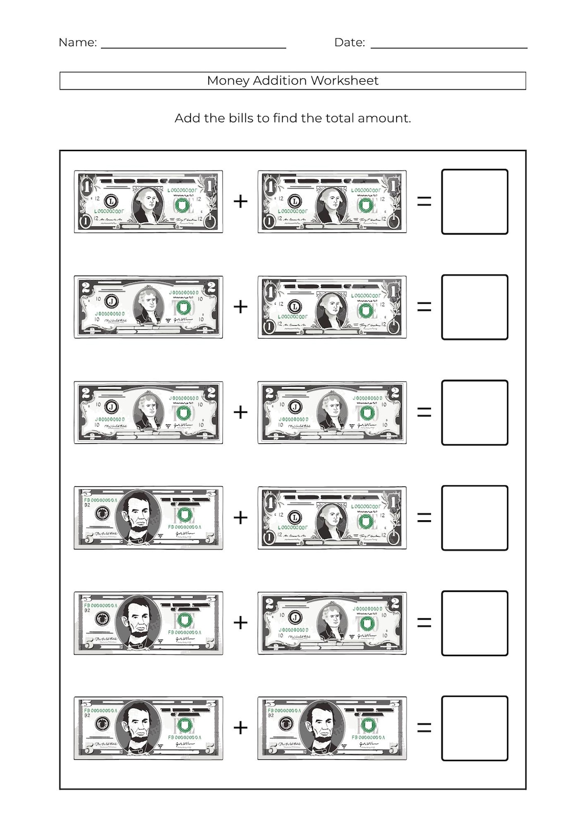 10 Printable Count and Add Money Worksheets Counting Money Addition ...