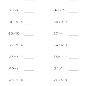 10 Printable Simple Division Worksheets – Basic Math Division Facts Practice – Math Worksheets ...
