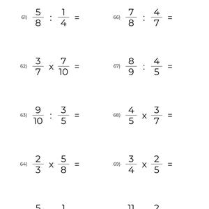 10 Printable Multiplying Fractions and Dividing Fractions Worksheets ...