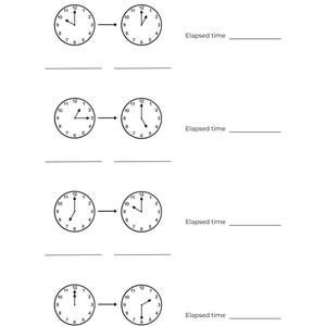 10 Printable Elapsed Time Worksheets: Analog & Digital Clock Practice ...