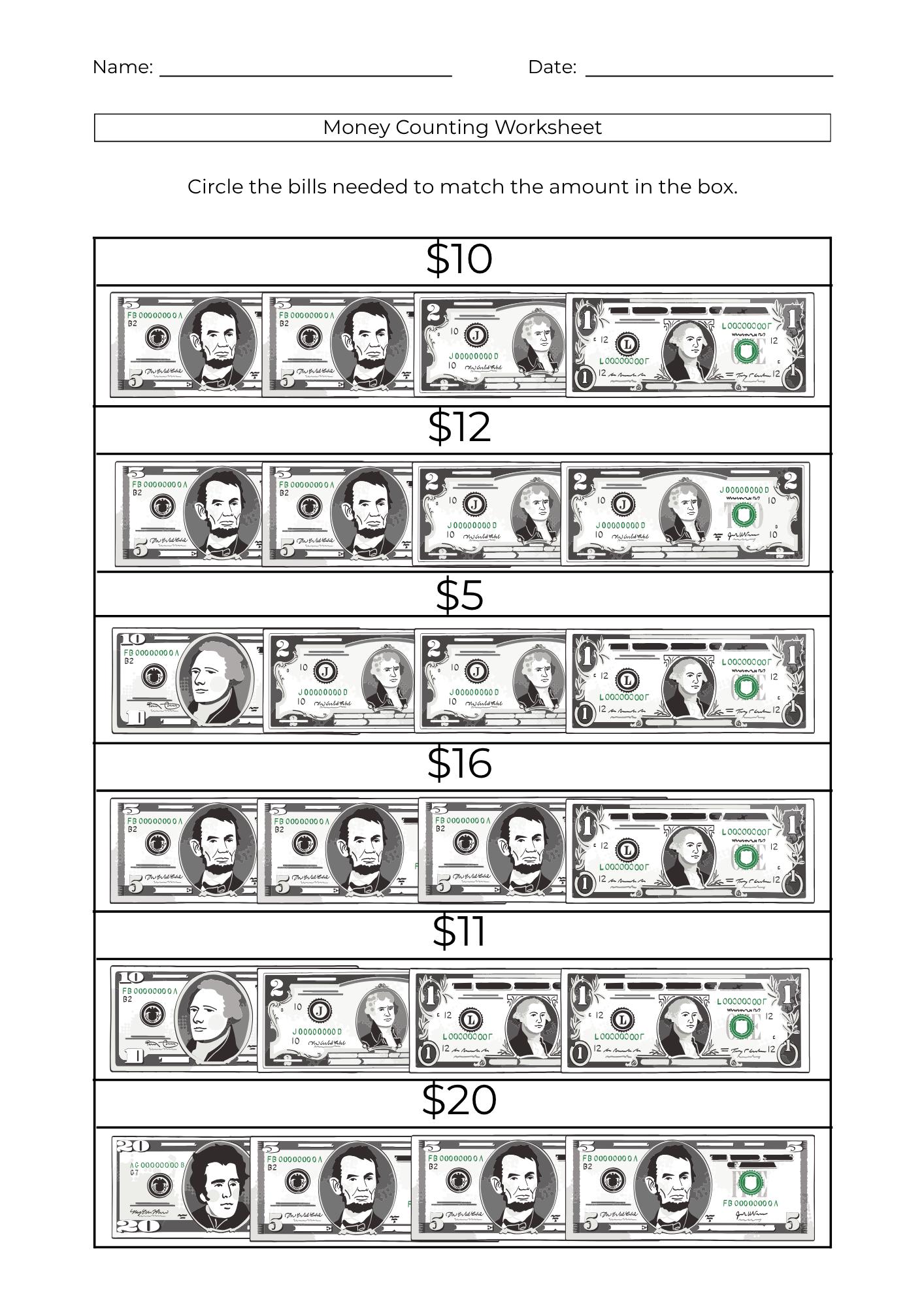 10 Printable Counting Money Worksheets – Practice Recognise and Count ...