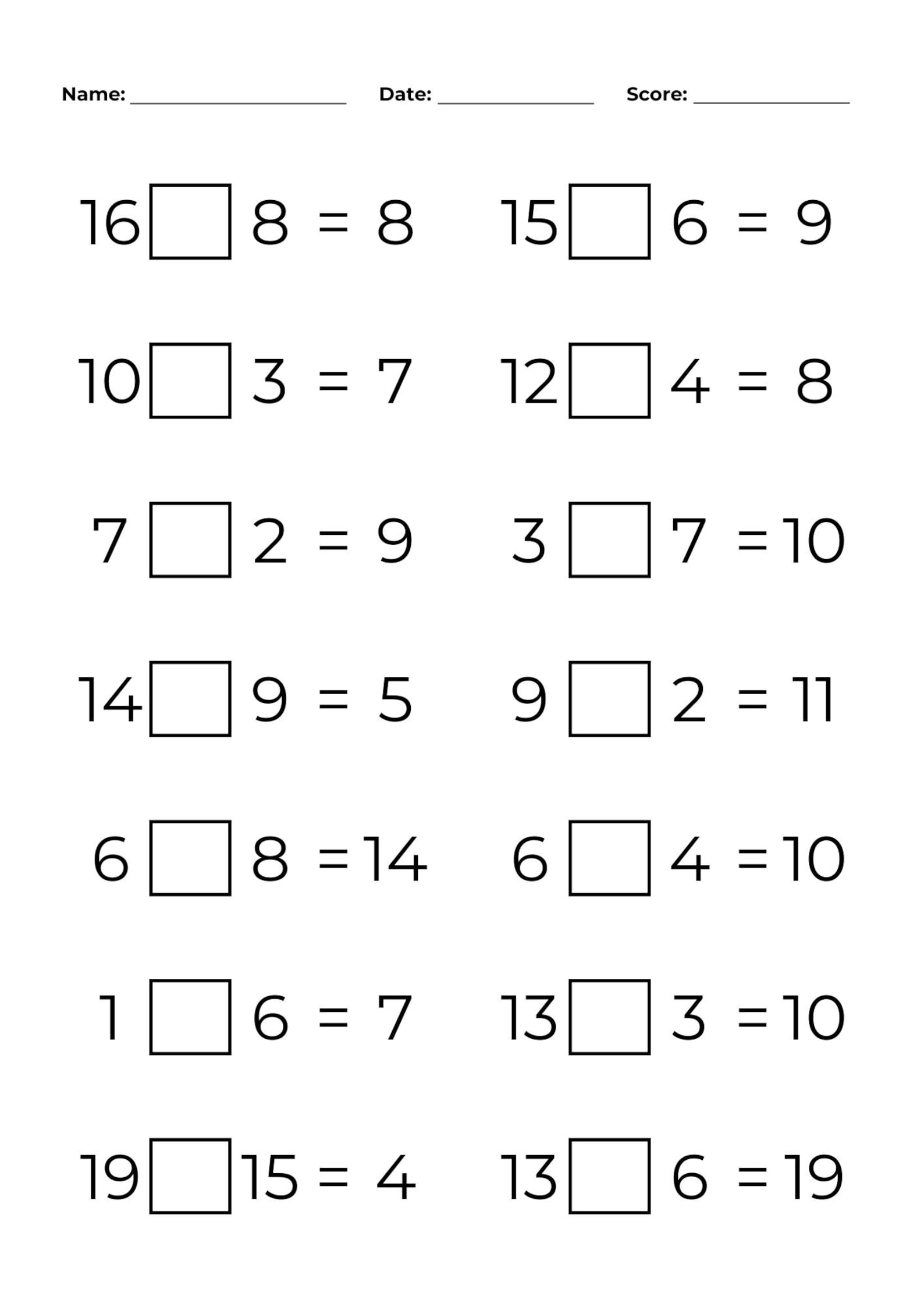 10 Printable Add or Subtract Worksheets – Addition and Subtraction ...