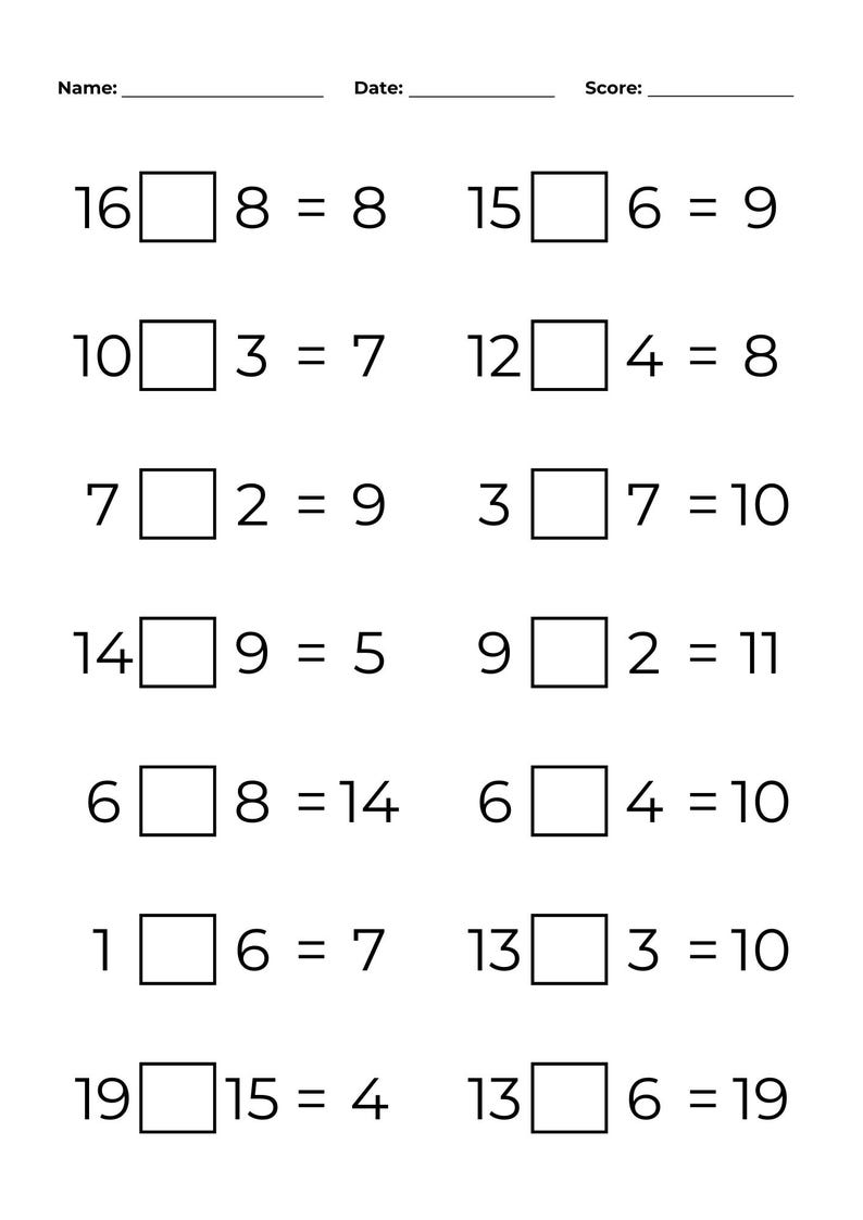 10 Printable Add or Subtract Worksheets – Addition and Subtraction ...